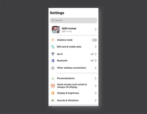settings page ui design behance