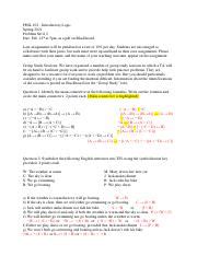 Problem Set 2 ANSWER KEY Pdf PHIL 102 Introductory Logic Spring 2021 Problem Set 2 Due