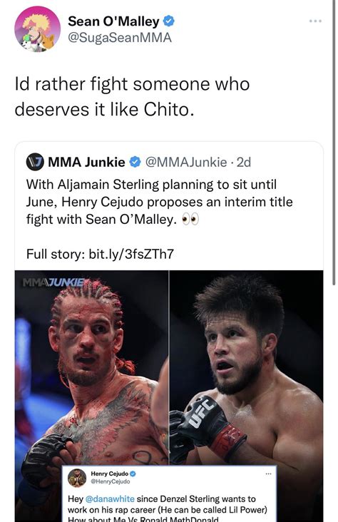 Suga Wants Chito Next R Ufc