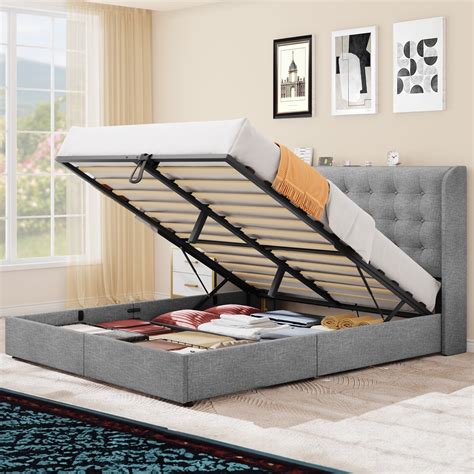 Queen Platform Bed Storage