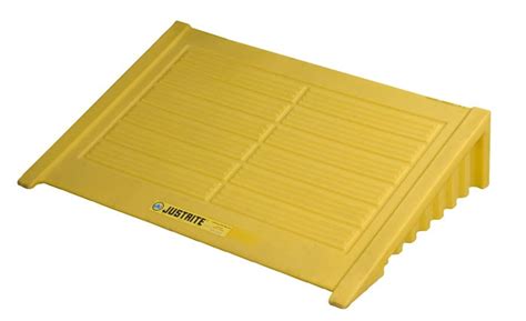 Justrite 4 Drum Square Spill Pallet Ramp Ecopolyblend™ Yellow 28620