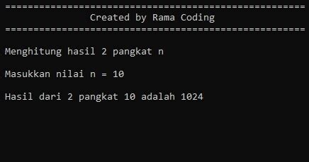 Program Perhitungan Pangkat Bilangan Dengan C Rama Coding