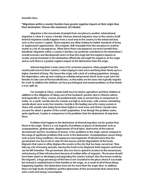 Essay On Migration Human Migration Urbanization