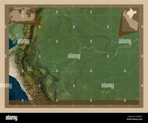 Loreto Region Of Peru Low Resolution Satellite Map Locations Of