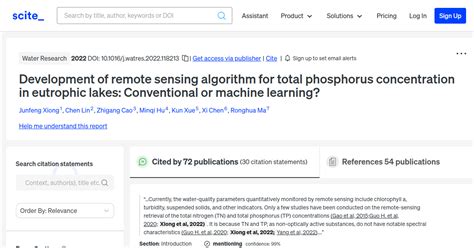 Development Of Remote Sensing Algorithm For Total Phosphorus Concentration In Eutrophic Lakes