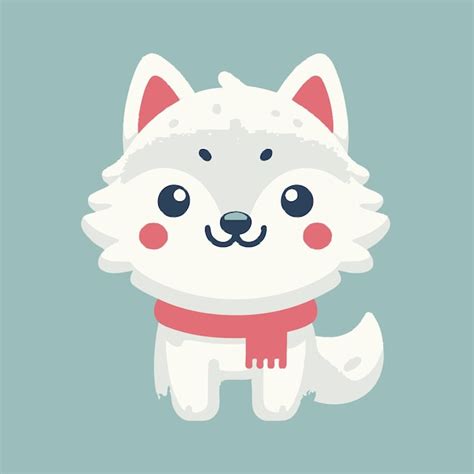 Premium Vector A Flat Illustration Of Cute Wolf