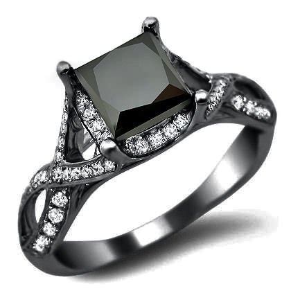 25 Black Diamond Engagement Rings For Your Dark Side Inked Weddings