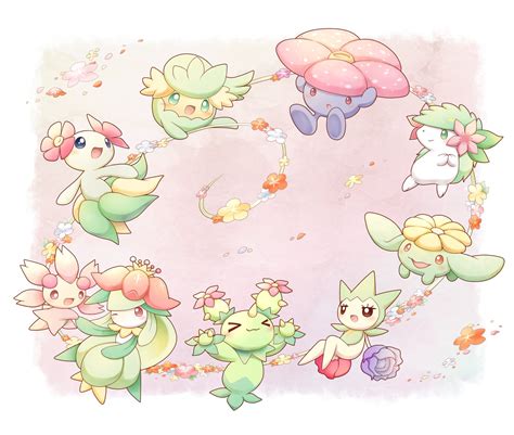 Akuasu Bellossom Cherrim Cherrim Sunshine Comfey Lilligant