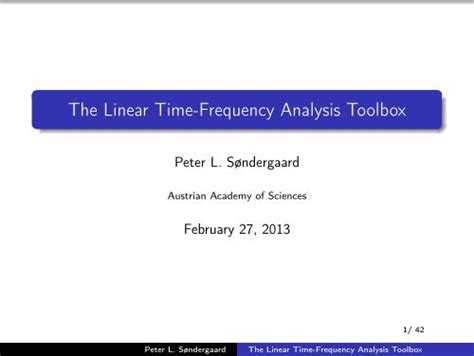 Ltfat The Linear Time Frequency Analysis Toolbox