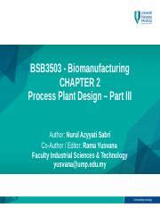 Chapter Process Plant Design Part III V Pptx BSB Biomanufacturing CHAPTER
