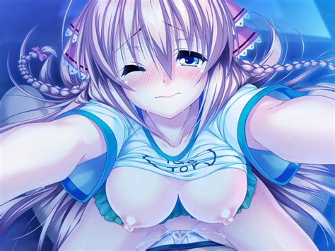 Rule 34 Aozora Stripe Blonde Hair Blue Eyes Blush Braid Breasts