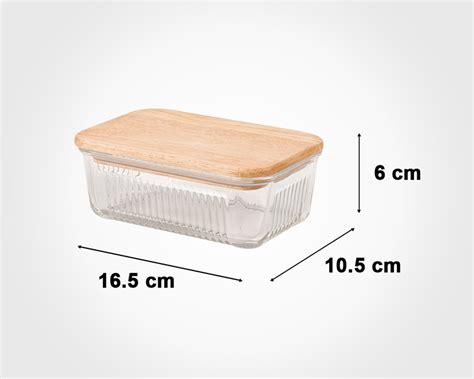 ظرف شیشه ای در چوبی 450 میلی لیتر