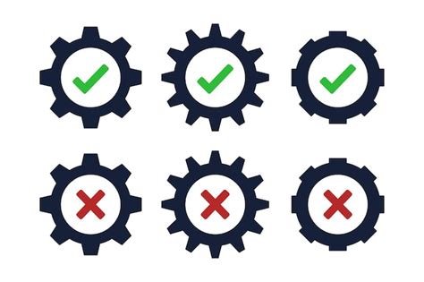 Premium Vector Gear Check Marks And Crosses