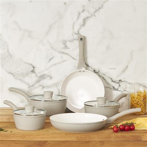 Haden 5 Piece Ribbed Cookware Set Grey Wilko