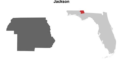 Jackson County Florida Blank Outline Map Set 56387526 Vector Art At Vecteezy