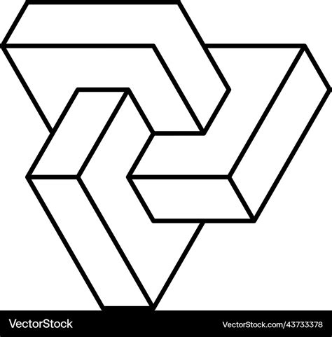 Esher Impossible Geometric Shape Line Icon Vector Image