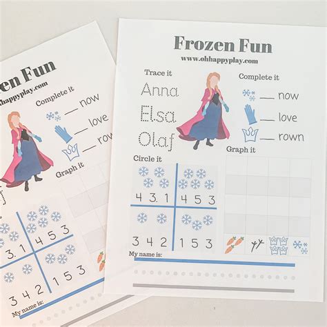 Frozen Printable Activities Math