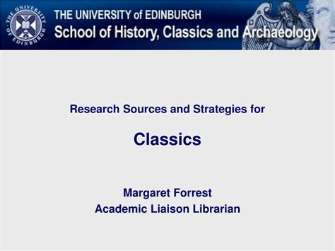 Ppt Research Sources And Strategies For Classics Powerpoint