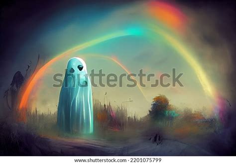 Cute Little Rainbow Cute Little Ghost Stock Illustration 2201075799