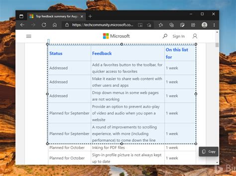 microsoft edge canary gets a new smart copy option