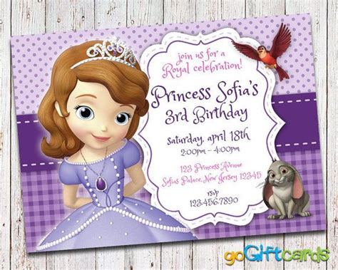 Sofia The First Invitation Princess Sofia Birthday Invitation Princess Bi Sofia The First