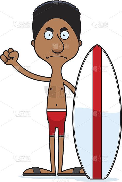 卡通愤怒的冲浪者