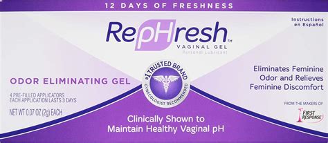 Rephresh Vaginal Gel 007oz With 4 Pre Filled Applicators Ph Balance