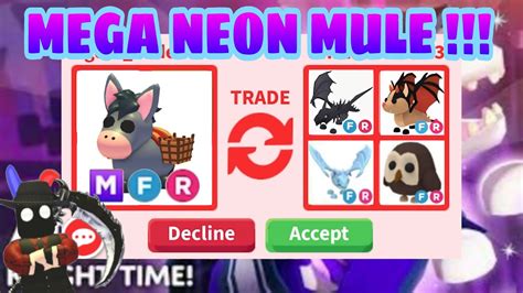 Trading Mega Neon Mule Roblox Adopt Me Youtube