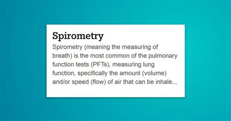 Spirometry Meaning The Measuring Of Breath Is The Most Common Of The