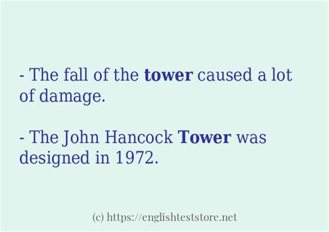 Example Uses In Sentence Of Tower Englishteststore Blog