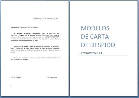 Carta De Despido Ejemplos Cortos