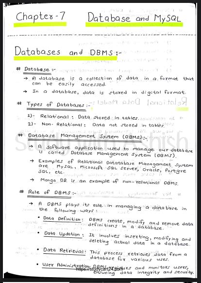 Free Class 12 Computer Science Notes Best Handwritten Pdf
