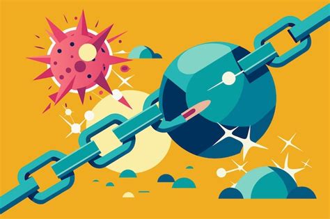 Premium Vector Cartoon Chain With Two Suns One Big And One Small Linked Together In A