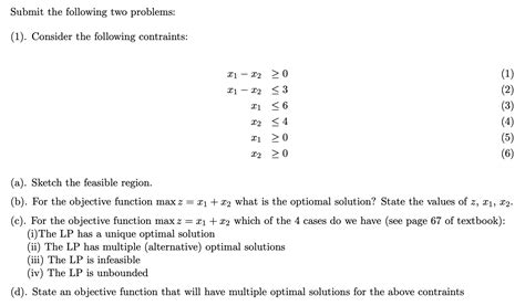 Solved Submit The Following Two Problems 1 Consider The