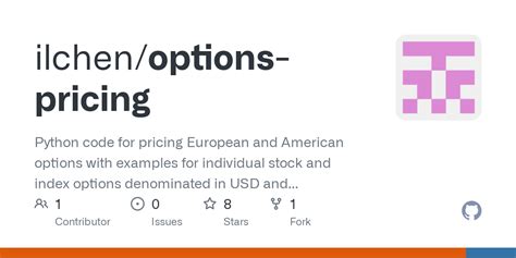 Github Ilchenoptions Pricing Python Code For Pricing European And