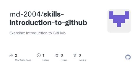 Github Md 2004skills Introduction To Github Exercise Introduction