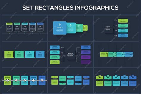 Premium Vector Set Rectangles Diagram With Steps Options Parts Or Processes Template For Web