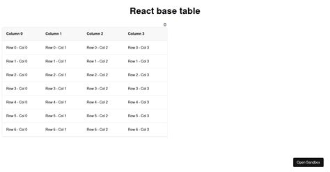 React Base Table Examples Codesandbox