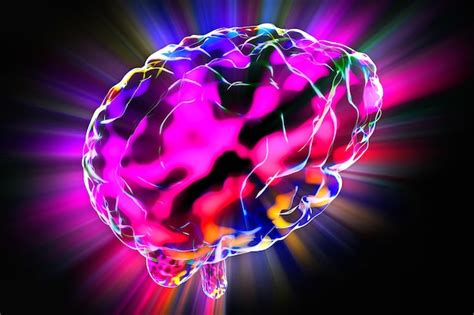 Premium Photo Human Brain And Light Rays 3d Illustration