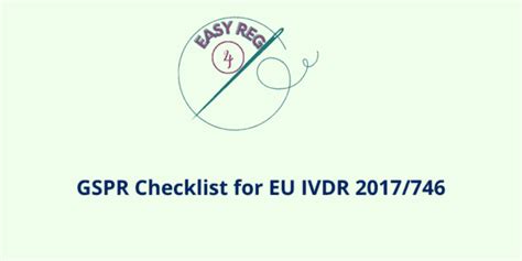 Gspr Checklist For Eu Ivdr 2017746 4easyreg