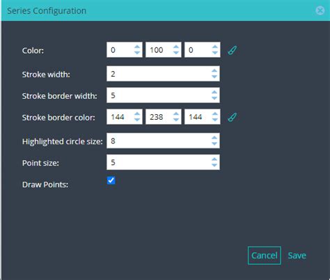User Interface Model Line Chart Series Config