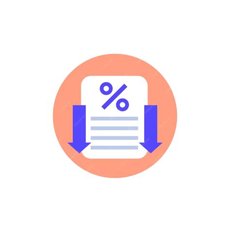 Premium Vector Rate Cut Icon Percent Down Vector