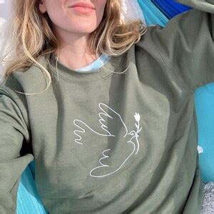 Dove Of Peace With Olive Branch Sweatshirt Aesthetic Clothing For