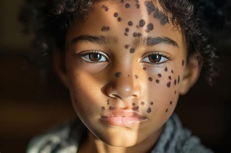 Premium Ai Image A Young Girl With Spots On Her Face