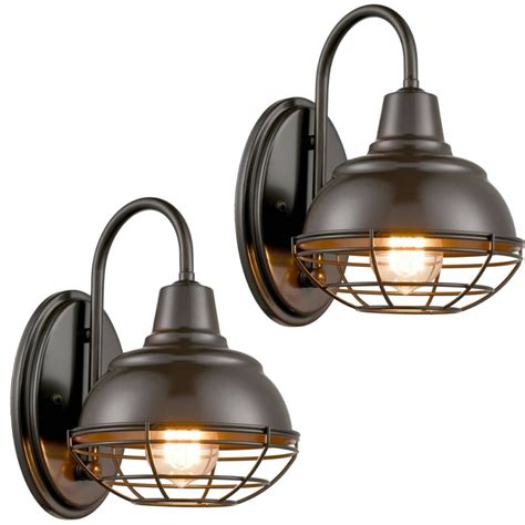 Oil Rubbed Bronze Gooseneck Barn Light Wall Sconce 2 Claxy