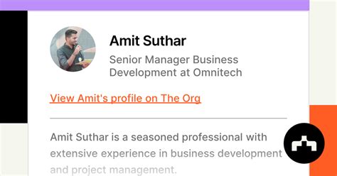 Amit Suthar Senior Manager Business Development At Omnitech The Org