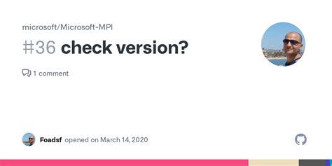 Check Version · Issue 36 · Microsoftmicrosoft Mpi · Github
