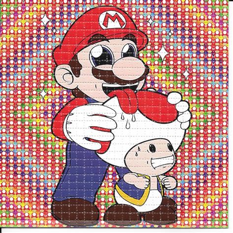 Mario Licking Toad Lsd Blotter Art Psychedelic Acid Free Paper Etsy