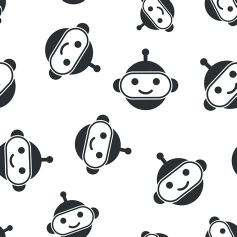 Cute Robot Chatbot Icon Seamless Pattern Background Bot Operator