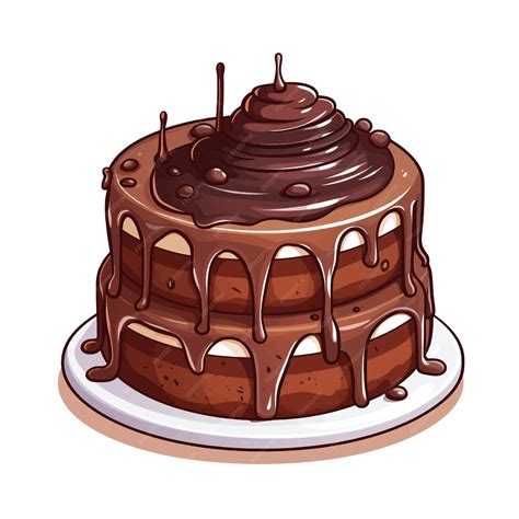 Premium Vector Chocolate Cake Vector Clipart White Background